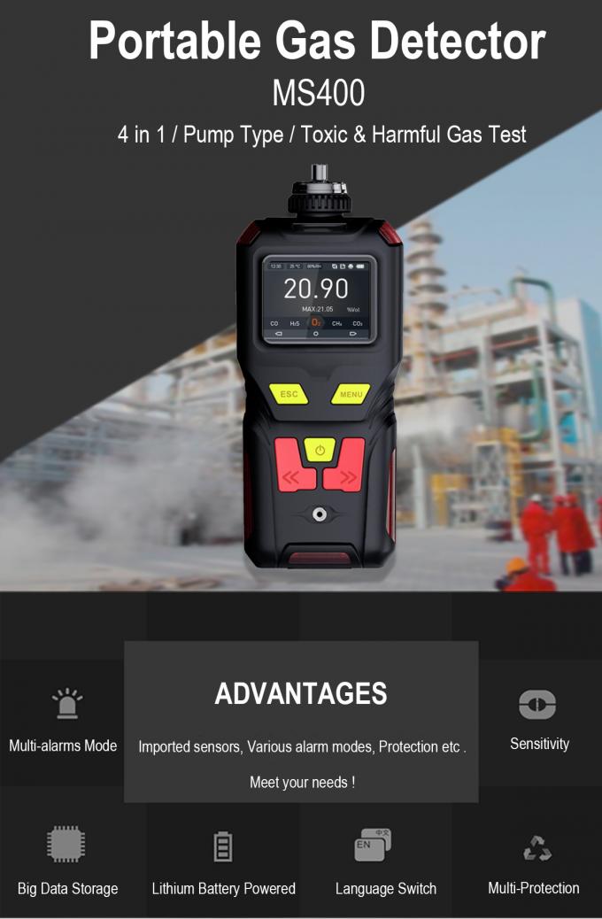 4 In 1 Portable Multi Gas Detector Analyzer Detect Toxic Gases And ...